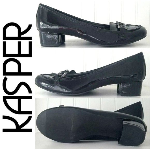 Kasper | Shoes | Career Shoes Chain Detailing Patent Leather New | Poshmark